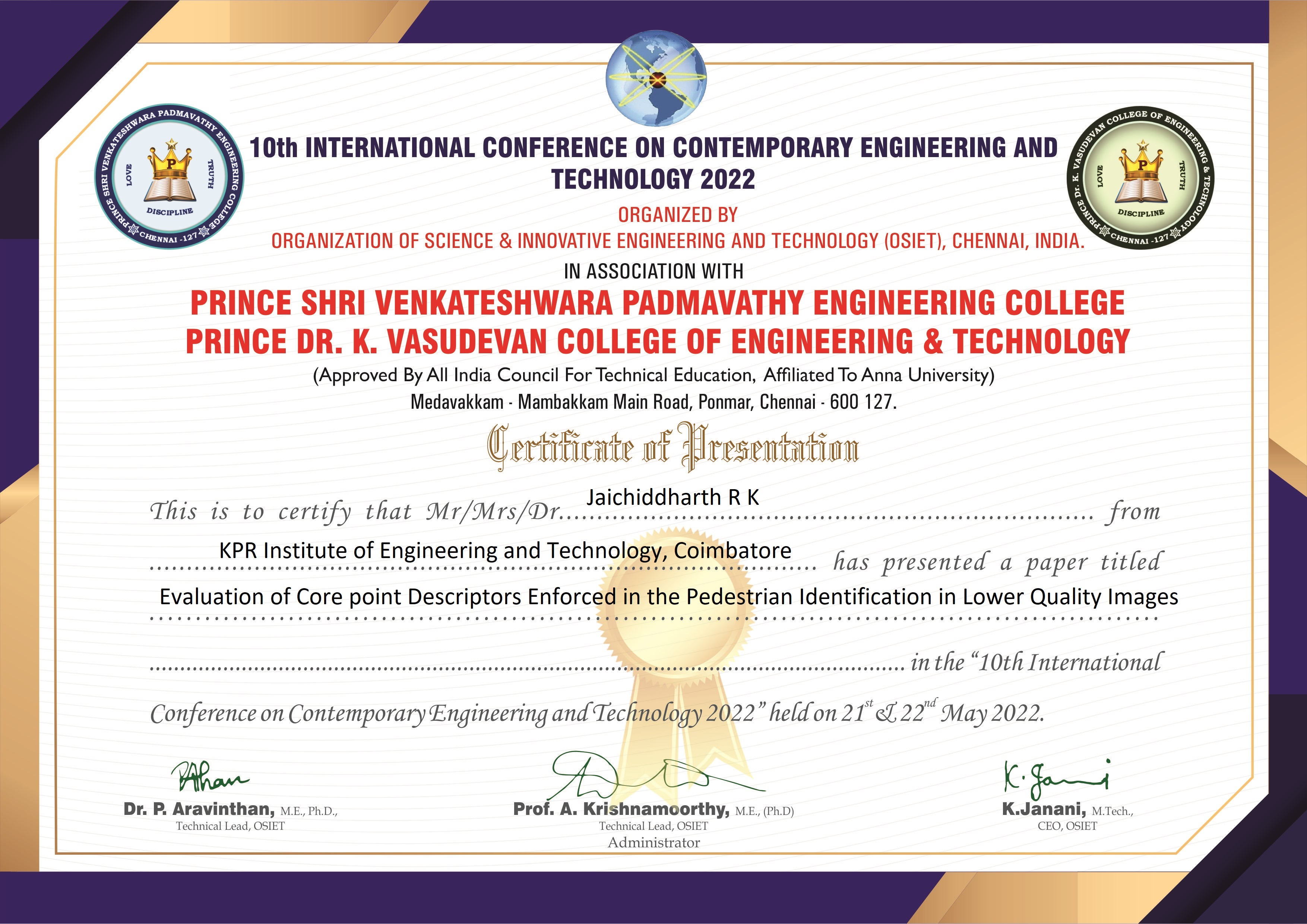 Jaichiddharth Rangasamy Karthigeyan